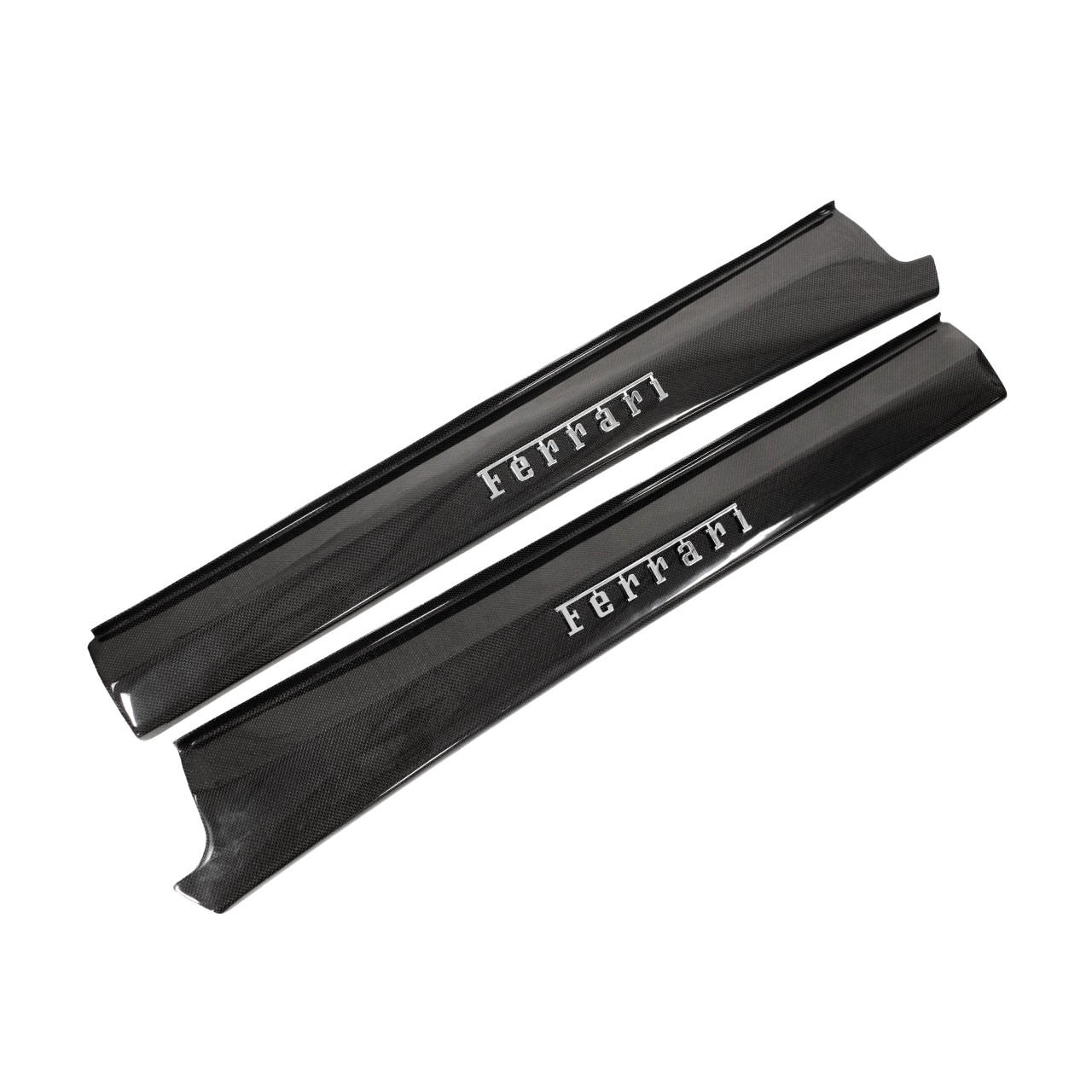 Carbon Fiber Door Steps/Sills with Raised "Ferrari" Chrome Script ...